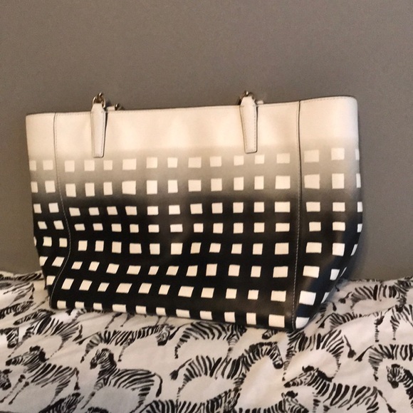 Coach | Bags | Authentic Black And White Checkered Coach Tote | Poshmark